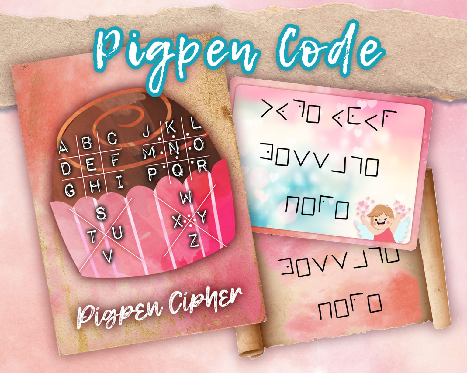 Grab Your Valentines Secret Code Kit - Lock Paper Escape