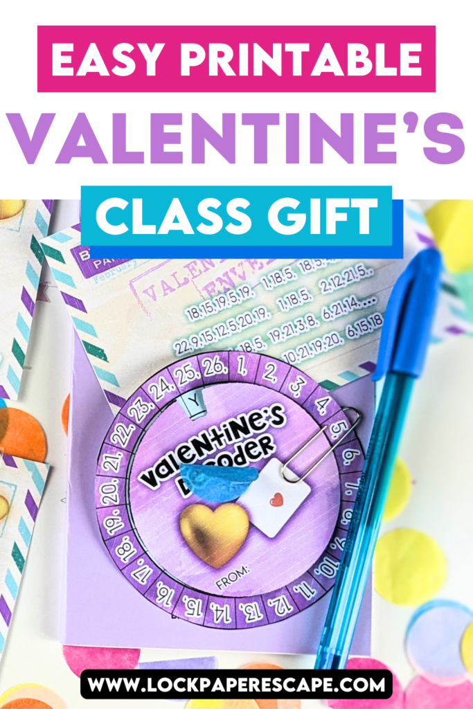 Classroom Valentine Gift - Lock Paper Escape